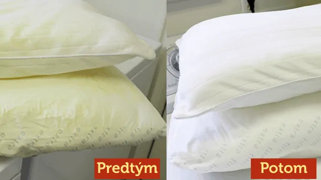 Ako vyprať a vybieliť zažltnuté vankúše?